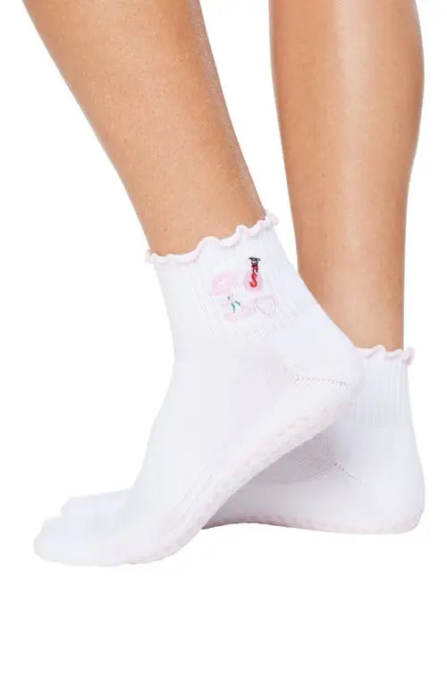 SOULS. Girly Things Ankle Grip Socks - White