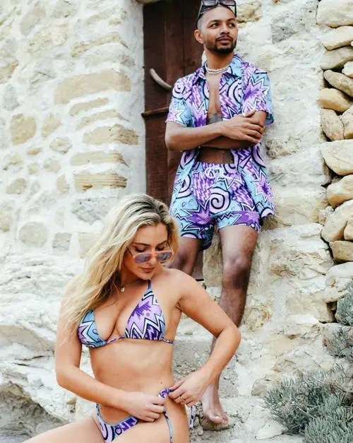 OOSC Fresh Prince Tie Side Bikini Bottoms - Blue Multi