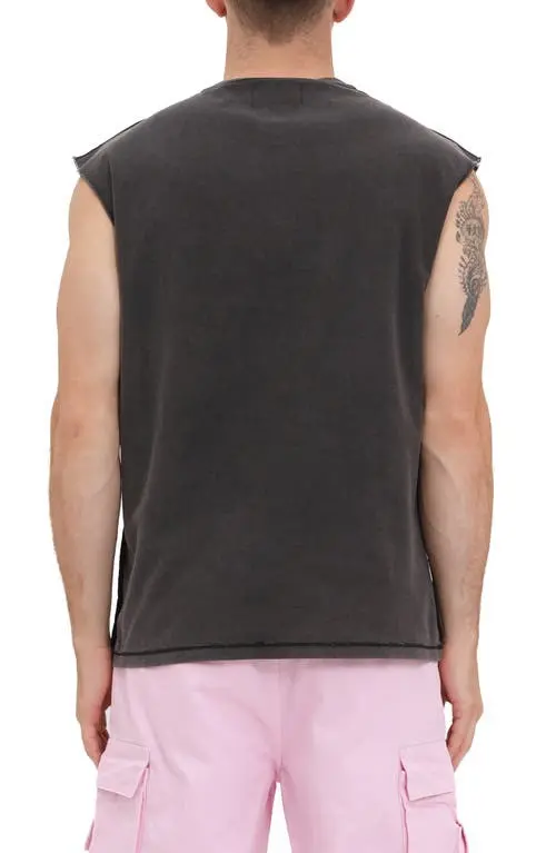 PURPLE BRAND Textured Jersey Sleeveless Graphic T-shirt