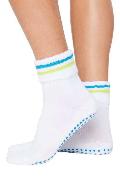 SOULS. Terry Stripe Grip Ankle Socks - White