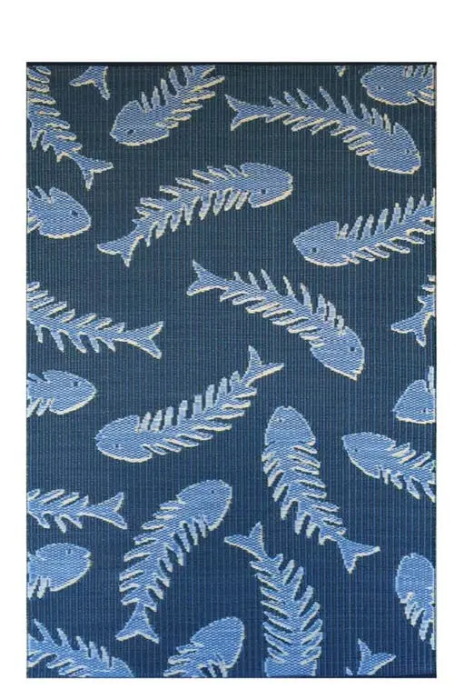 MAD MATS Fishbone Navy & Periwinkle