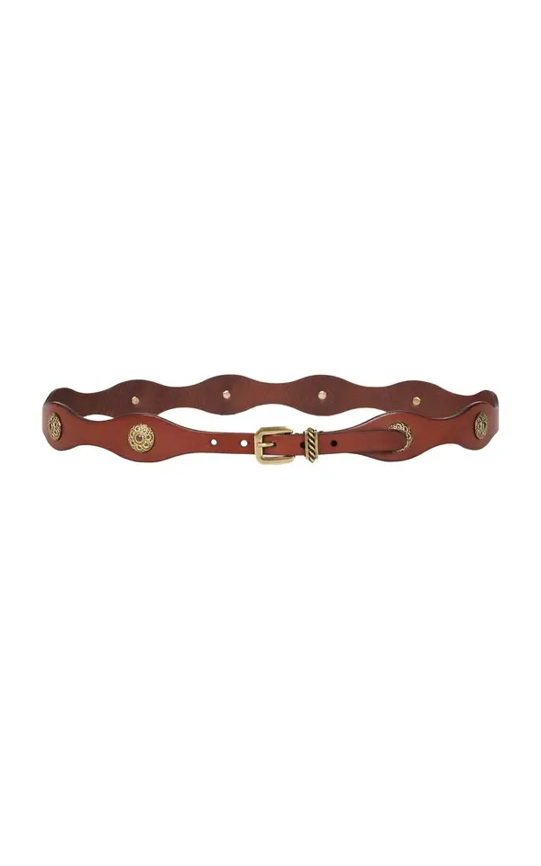 Etro Leather Belt With Brass Hardware - Brown