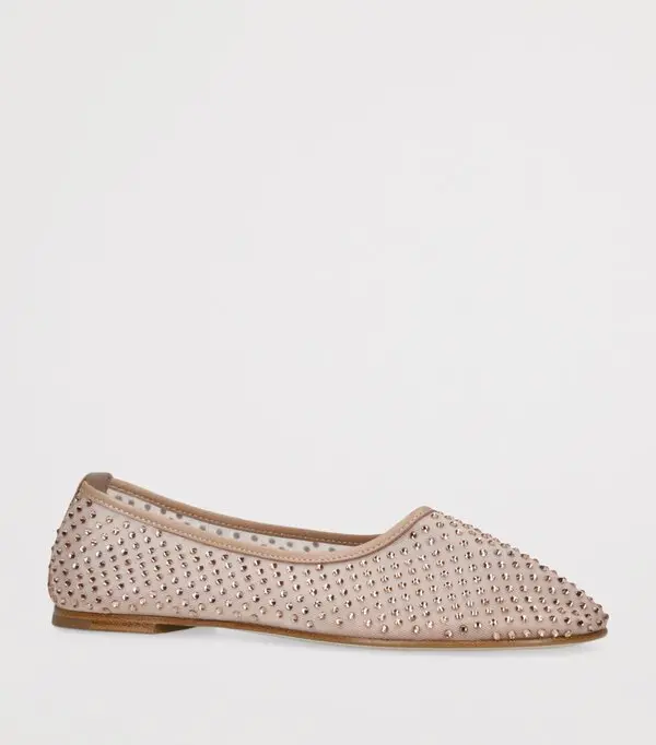 Dear Frances Embellished Balla Ballet Flats - Nude