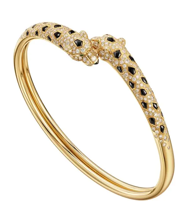 Cartier Yellow Diamond, Emerald, And Onyx Panthère De Bracelet - Gold