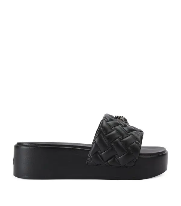 Kurt Geiger Meena Eagle Platform Slides - Black