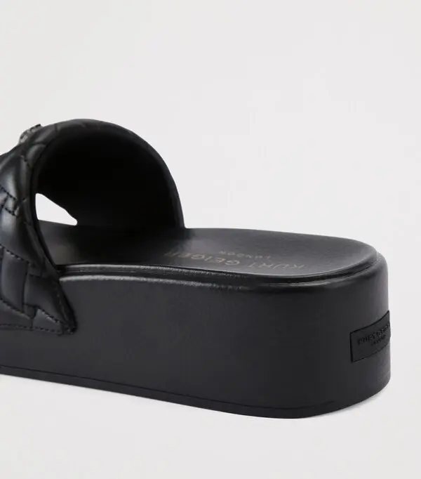 Kurt Geiger Meena Eagle Platform Slides - Black