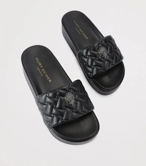 Kurt Geiger Meena Eagle Platform Slides - Black