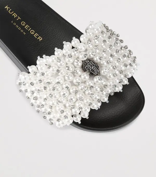 Kurt Geiger Embellished Meena Eagle Slides - White