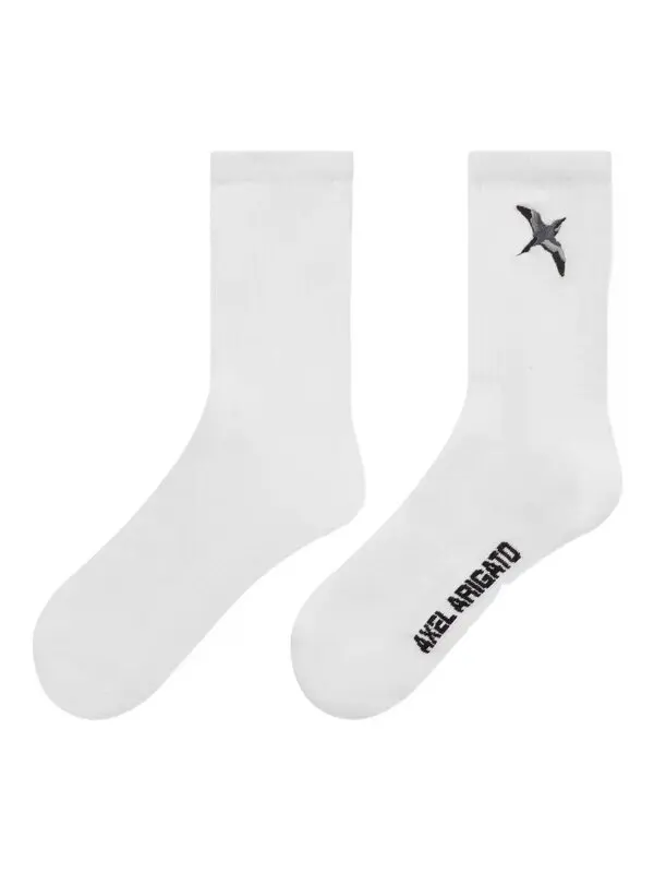 Axel Arigato Motif-embroidered Socks - White