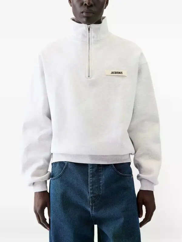 Jacquemus Half-zip Pullover Sweatshirt - Grey