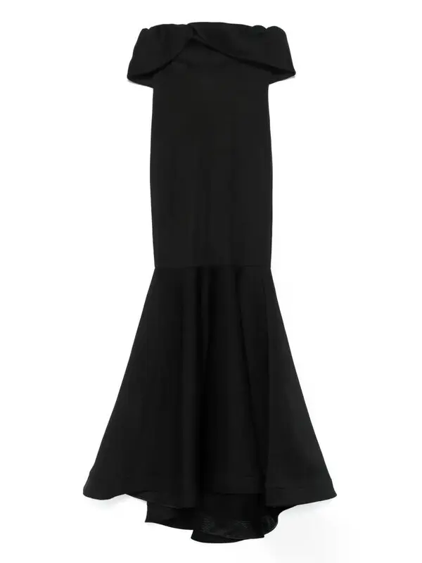 AAVVA Off-shoulder Flared Gown - Black