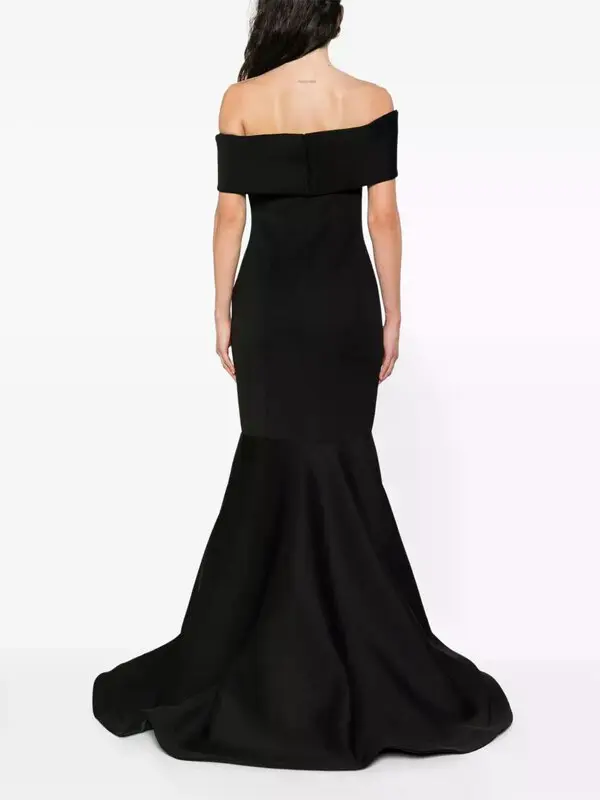 AAVVA Off-shoulder Flared Gown - Black