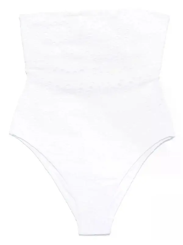 MC2 SAINT BARTH Broderie-anglaise One-piece - White