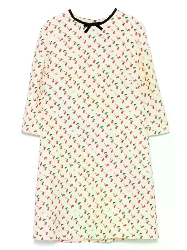 Valentino Garavani Cherry-motif Dress - Neutrals