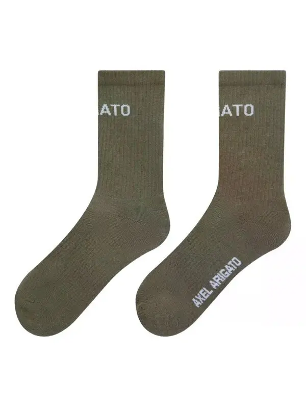 Axel Arigato Logo-intarsia Crew Socks - Brown