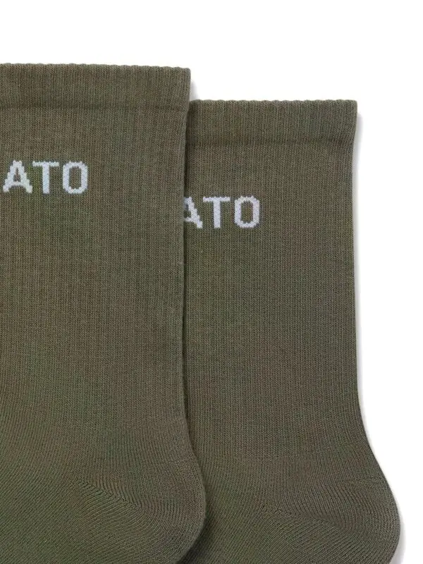 Axel Arigato Logo-intarsia Crew Socks - Brown