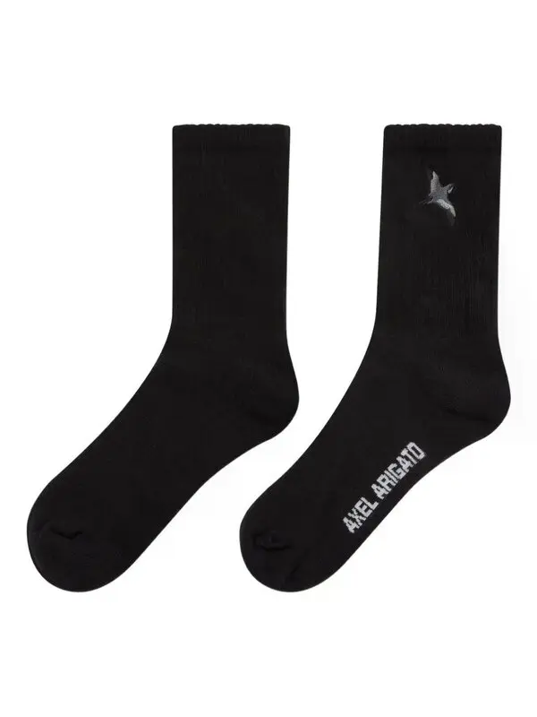 Axel Arigato Logo-embroidered Crew Socks - Black