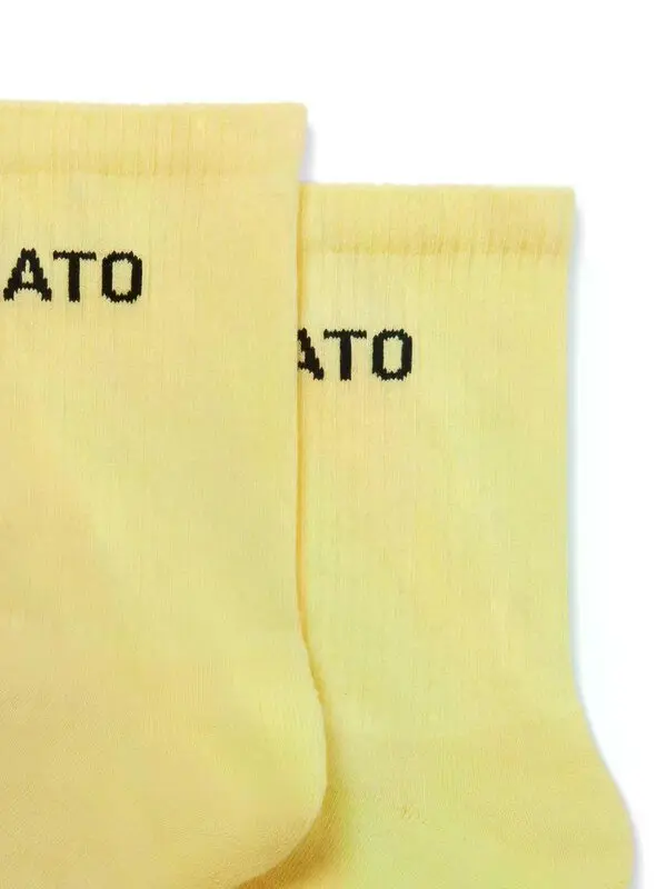 Axel Arigato Logo-intarsia Crew Socks - Yellow