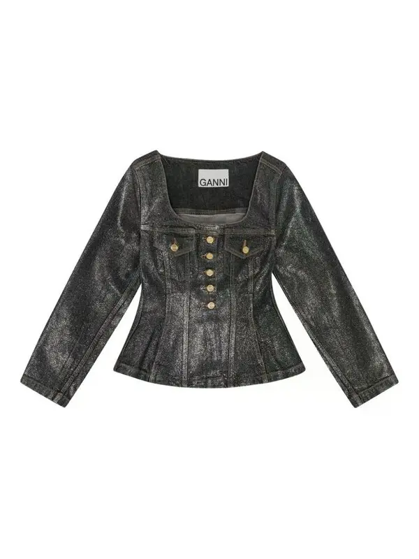 GANNI Square-neck Denim Jacket