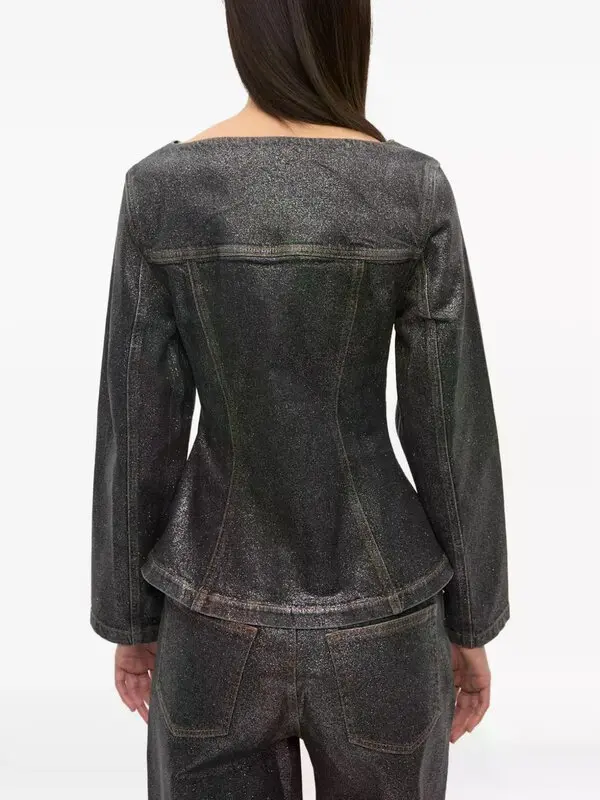 GANNI Square-neck Denim Jacket
