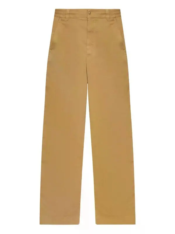 Moncler Cotton-blend Straight-leg Trousers - Neutrals