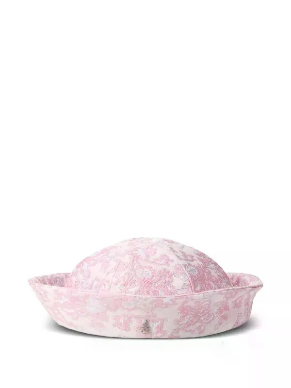 MAISON MICHEL Floral-embroidered Beret - Pink