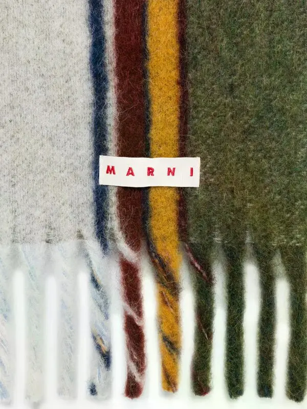 Marni Logo-patch Scarf - Green