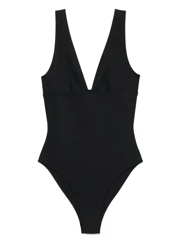 MC2 SAINT BARTH V-neck One Piece Swimsuit - Black