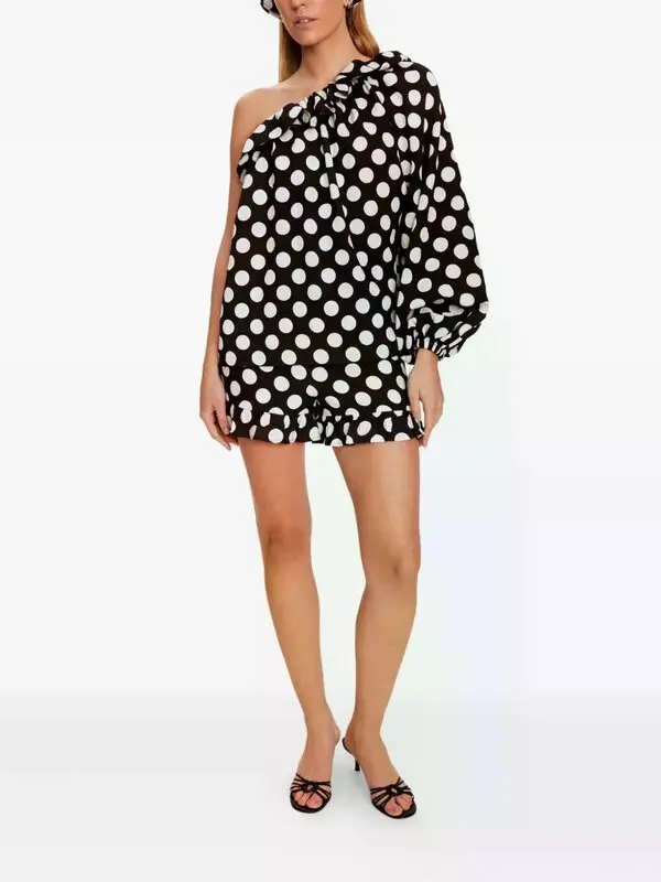 Sleeper Polka-dot One-shoulder Blouse