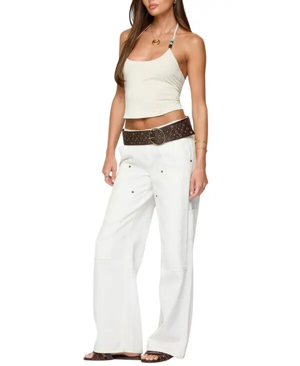 EDIKTED Radley Bead Halter Top - Cream