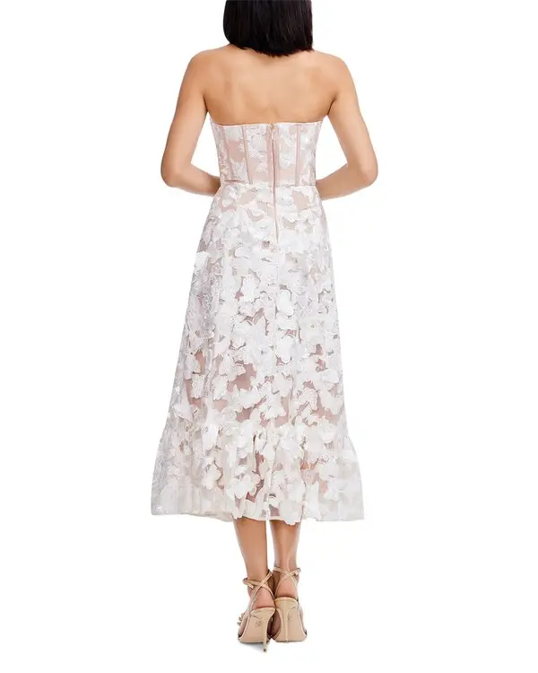 open lace back dress Dress The Population Carina Dress - White-Nude main image 0
