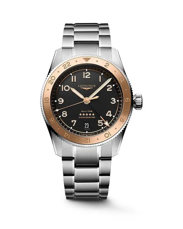 LONGINES Spirit Zulu Time 1925 39mm Watch - Black/silver