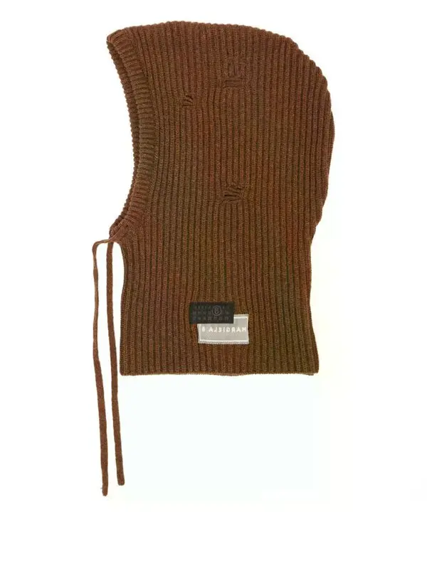 MAISON MARGIELA Ribbed-knit Balaclava - Brown