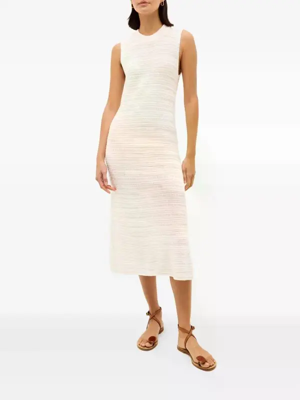 MARIE OLIVER Isla Knitted Midi Dress - White