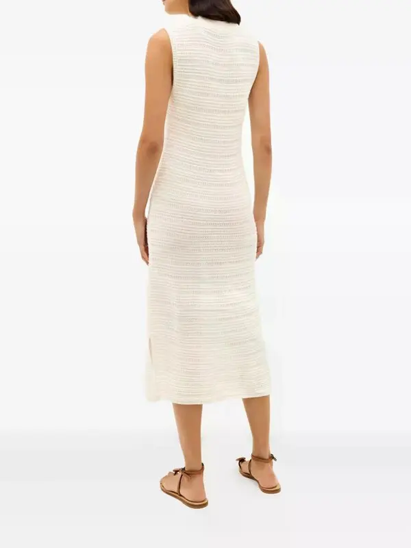 MARIE OLIVER Isla Knitted Midi Dress - White