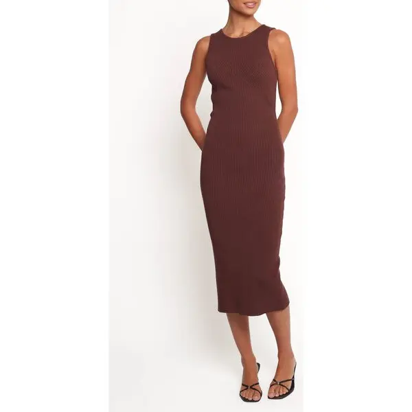 PETAL & PUP Sleeveless Ribbed Midi Dress