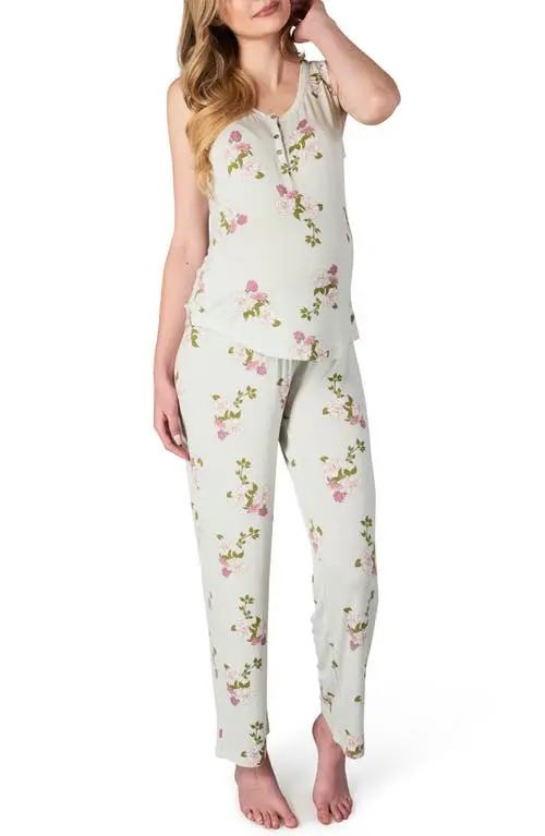 EVERLY GREY Joy During & After 2-piece Maternity/nursing Sleep Set - Peony