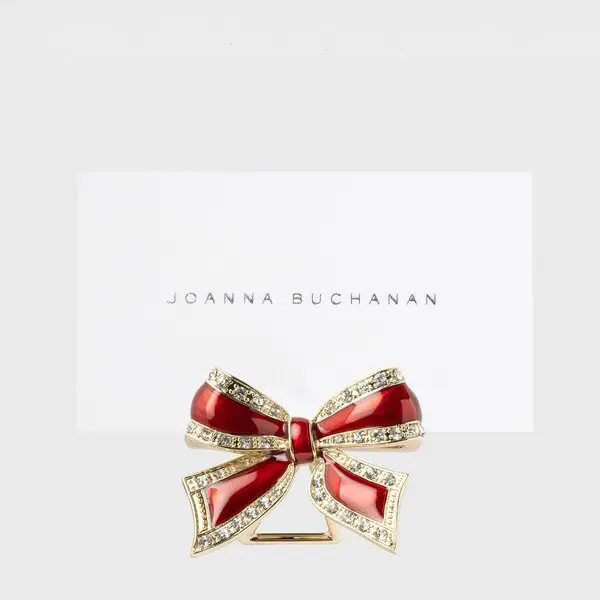JOANNA BUCHANAN Enamel Bow Placecard Holders - Red