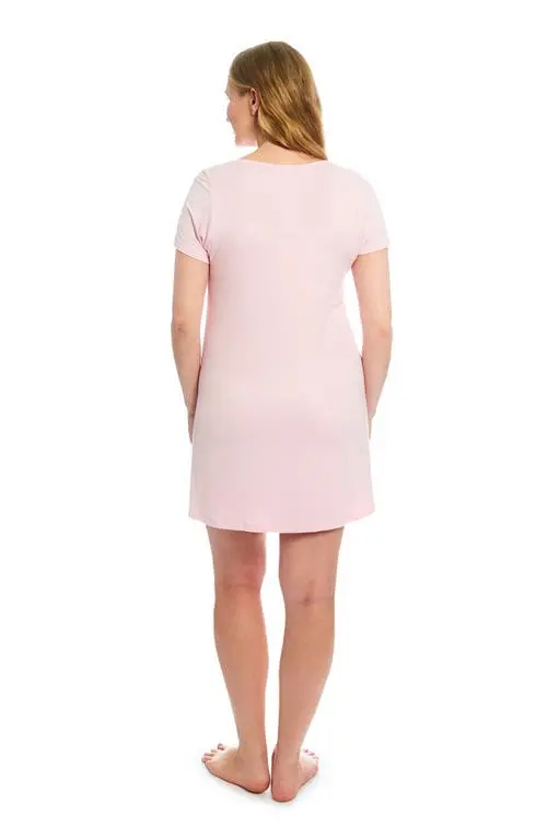 EVERLY GREY Carolyn During & After 4-piece Maternity/nursing Sleep Set For Mom & Baby - Carnation