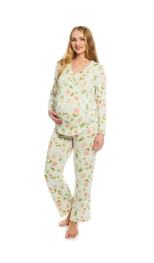 EVERLY GREY Laina During & After 2-piece Maternity/nursing Sleep Set - Carnation
