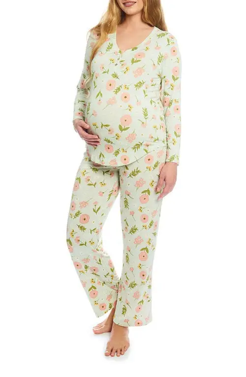 EVERLY GREY Laina During & After 2-piece Maternity/nursing Sleep Set - Carnation
