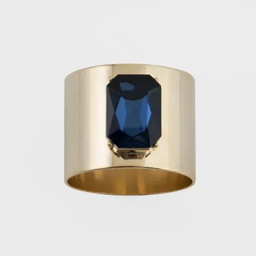 JOANNA BUCHANAN Single Gem Napkin Rings - Navy