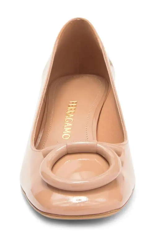 FERRAGAMO Mara Gancio Block Heel Pump - Amaretti
