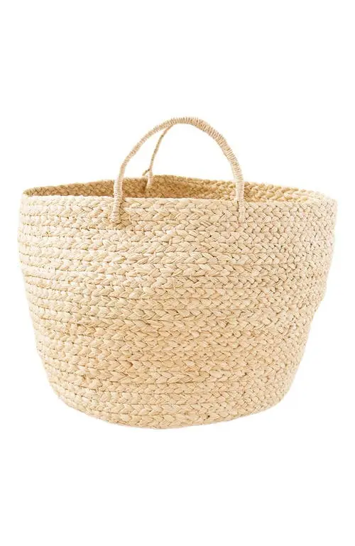 INDEGO AFRICA Small Braided Raffia Basket