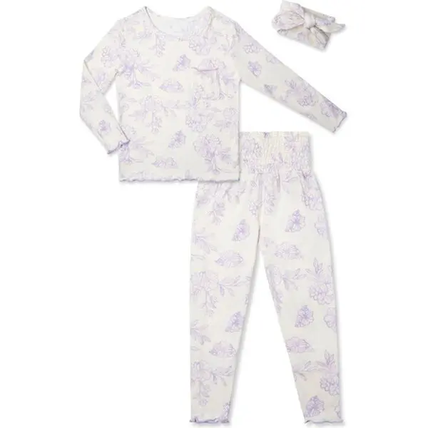 EVERLY GREY Charlie Fitted Long Sleeve 3-piece Pajamas - Bali