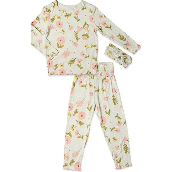 EVERLY GREY Charlie Fitted Long Sleeve 3-piece Pajamas - Carnation