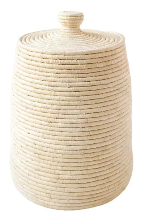 INDEGO AFRICA Raffia Lidded Basket - Natural