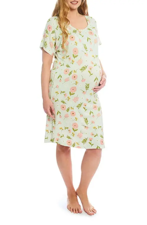 EVERLY GREY Rosa Maternity/nursing Hospital Gown - Carnation