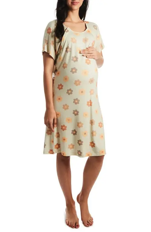 EVERLY GREY Rosa Maternity/nursing Hospital Gown - Daisies
