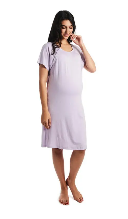 EVERLY GREY Rosa Maternity/nursing Hospital Gown - Lavender